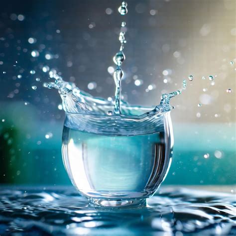 Premium Photo Drop Of Water Falling Into A Glass