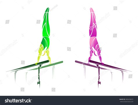 Parallel Bars Gymnastics Vector Stock Vector Royalty Free 382639672