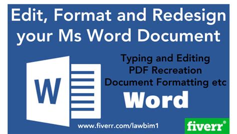 Edit Format And Redesign Your Word Or Excel Document By Mikiwg Fiverr