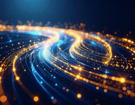 Digital Streams Of Light Abstract Data Flowing With Futuristic Technology Visualized Stock