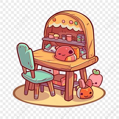 Kawaii Chibi 책상과 선반 클립 아트 벡터상표만화 Png 일러스트 무료 다운로드 Lovepik