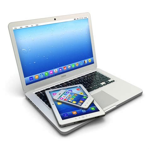 Laptop Mobile Phone And Digital Tablet Pc Royalty Free Stock