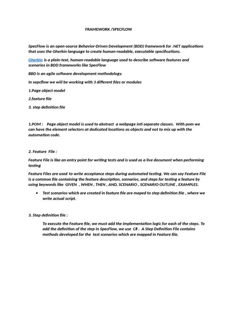 Specflow Pdf