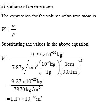 Answered Iron Has A Density Of 7 87 G Cm3 And Bartleby