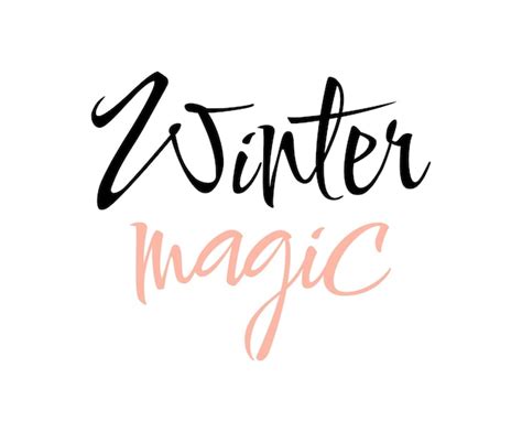 Magie Dhiver Lettrage à Lencre Vectorielle Style De Calligraphie