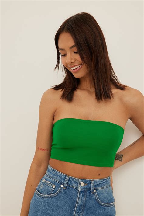 Cropped Tube Top Black Na