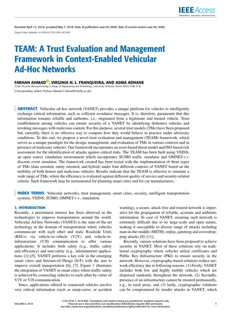 Pdf Team A Trust Evaluation And Management Framework In Context