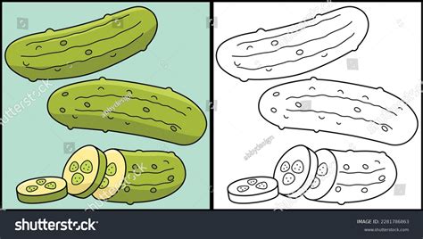 Pickle Vegetable Coloring Page Illustration Stock Vector Royalty Free 2281786863 Shutterstock