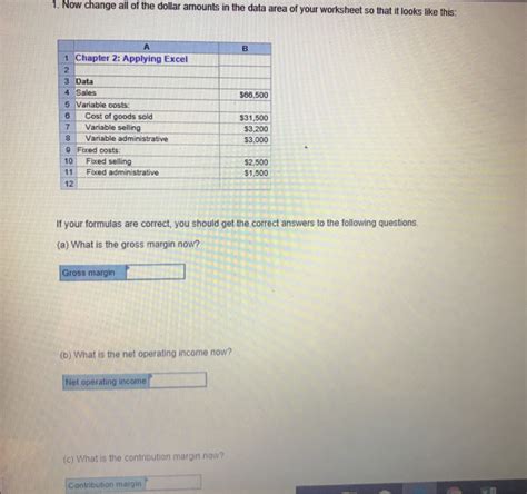 Solved 1 Chapter 2 Applying Excel 3 Data 4 Sales 5 Variable