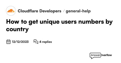 how to get unique users numbers by country cloudflare developers
