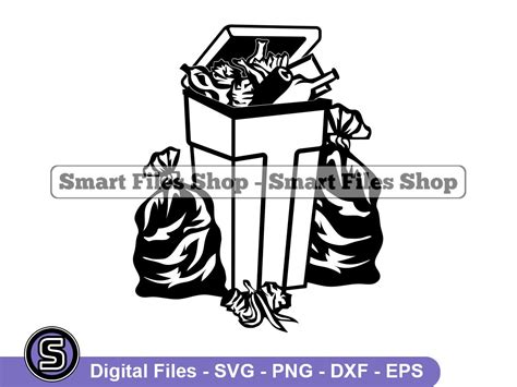Full Garbage Svg Garbage Svg Trash Svg Garbage Dxf Garbage Etsy