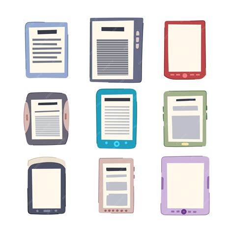 Premium Vector Ereader Set Cartoon Vector Illustration