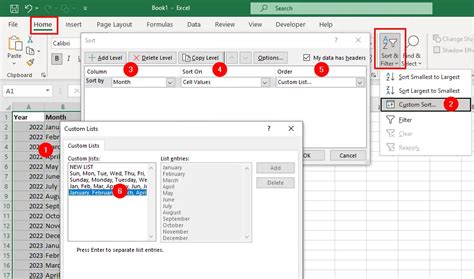 Sort Weekdays And Months In Excel BrainBell