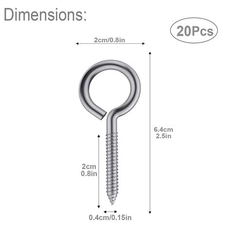 304 Stainless Steel Eye Screws Ring Screw Hook Eye Screws Hooks 55 Mm