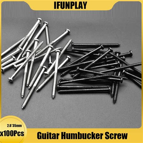 일렉트릭 기타베이스 기타 픽업 험버커 장착 나사 M2 6 35mm 크롬 블랙 100pcs Aliexpress