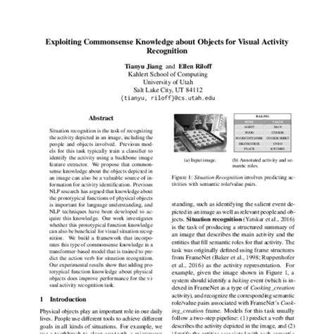 Exploiting Commonsense Knowledge About Objects For Visual Activity
