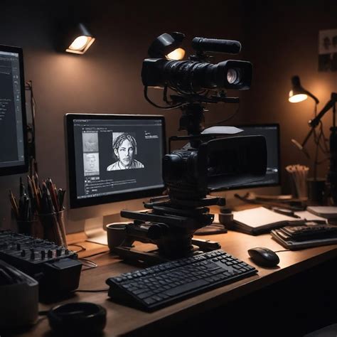 Premium Photo A Camera On A Desk With A Camera On It