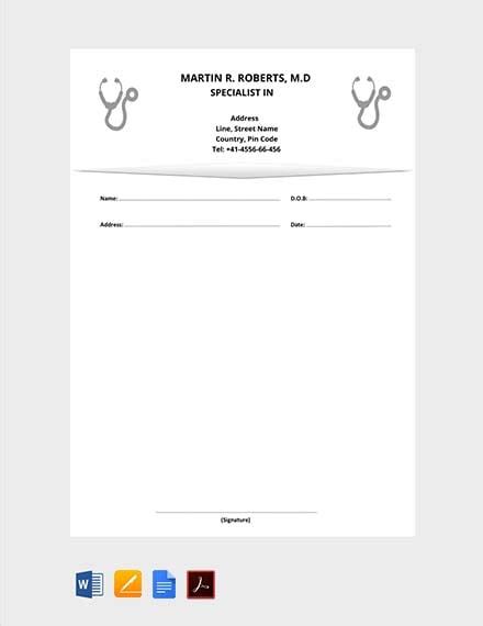 Doctors Prescription Template Word Creative Design Templates