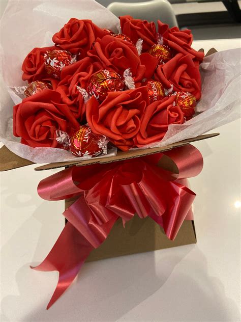 Lindt Chocolate Bouquet With Roses Boutique Bouquets Co