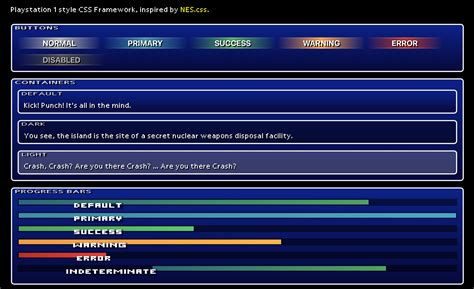Psonecss — Playstation 1 Style Css Framework