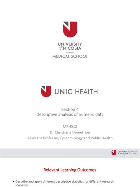 Section 4 Descriptive Analysis Of Numeric Data Notes Pdf
