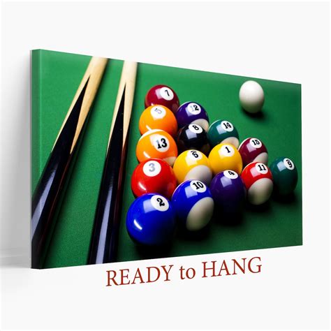 Billiards Wall Art Billiards Canvas Print Game Room Decor Pool Wall