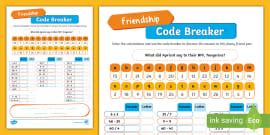 Summer Themed Calculations Code Breaker Worksheet Twinkl