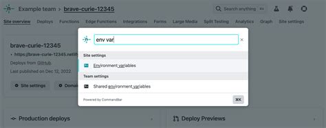 Command Palette Netlify Docs
