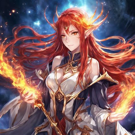 High Elf Sorcerer Female Red Hair Fanart