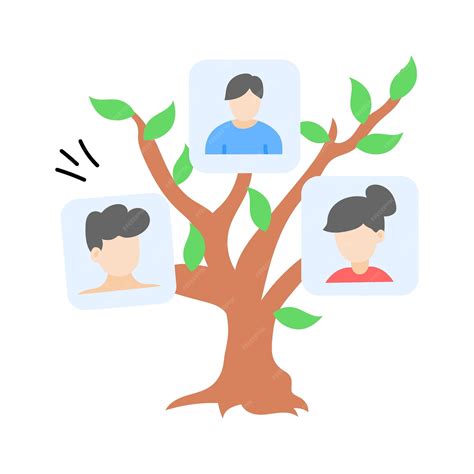 Premium Vector A Tree With Profile Photos Symbolizing Familial