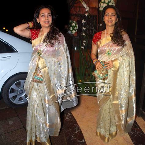 Juhi Chawla Dazzles In Indian Saree Zeenat Style