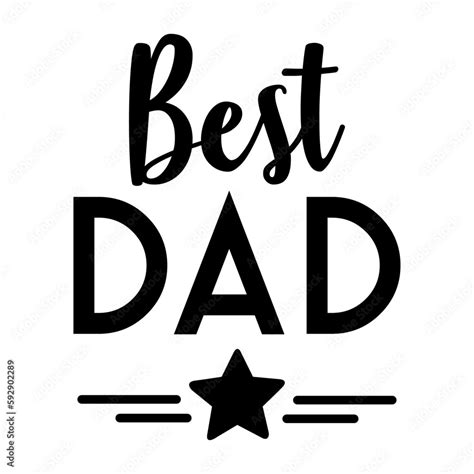 Día del Padre Logo con letras palabra best dad en texto manuscrito con