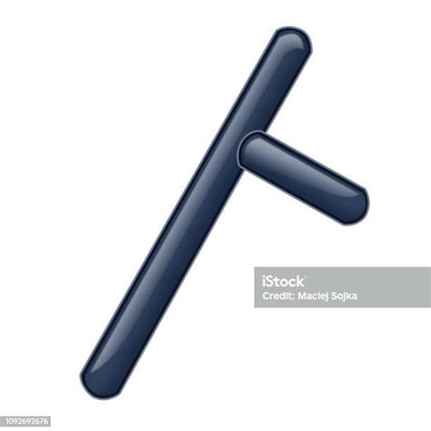 만화 경찰 스틱흰색 배경 경찰관에 대한 스톡 벡터 아트 및 기타 이미지 경찰관 경찰봉 고무 Istock