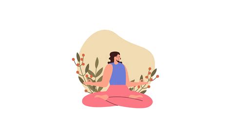 Tranquil Woman Meditating Outdoor Vector Isolated Illustration 28836099