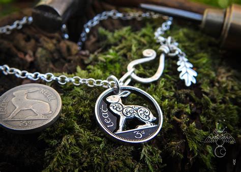 Irish Hare Coin Necklace Hairy Growler Flourishing Hare