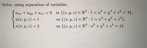 Solve Using Separation Of Variables