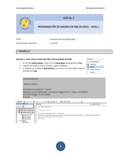 Guía 2 Excel Macros I Virtual Pdf Microsoft Excel Macro