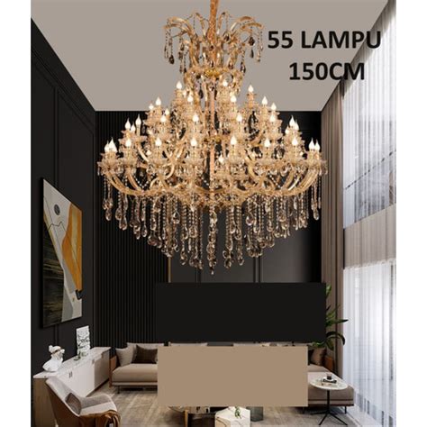 Jual FL 1837 LAMPU GANTUNG KRISTAL CHANDELIER CABANG 55 KLASIK VOID