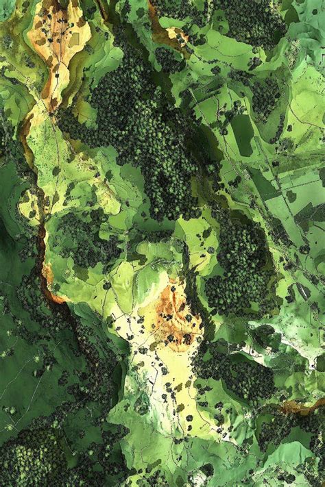 High Resolution Gis Map Of A Forest Reserve Showing Elevation Contours