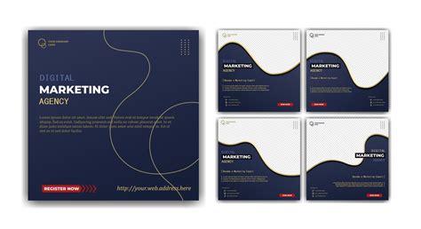 modelo de postagens de mídia social design moderno para agência de marketing digital