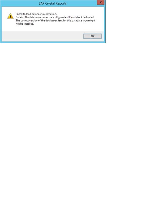 Solved Where To Set Oracle Database Connection On Crystal Sap