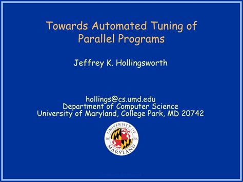 Ppt Towards Automated Tuning Of Parallel Programs Powerpoint