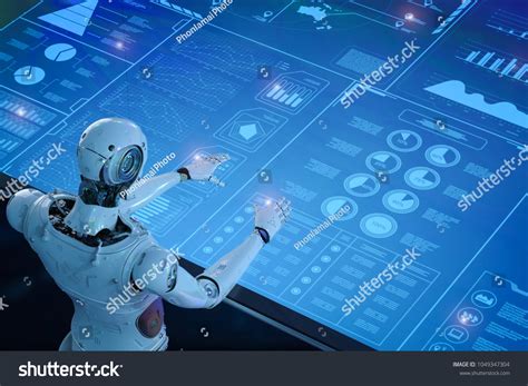 3d Rendering Humanoid Robot Digital Graphic Stock Illustration 1049347304 Shutterstock