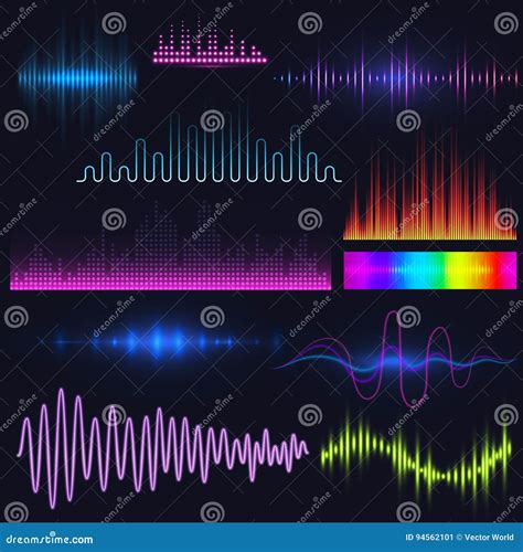 Vector Digital Music Equalizer Audio Waves Design Template Audio Signal Visualization
