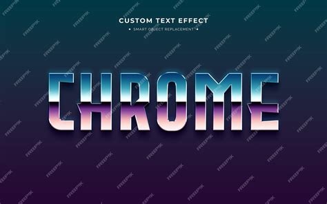 크롬 복고 스타일 3d 텍스트 효과 무료 Psd 파일