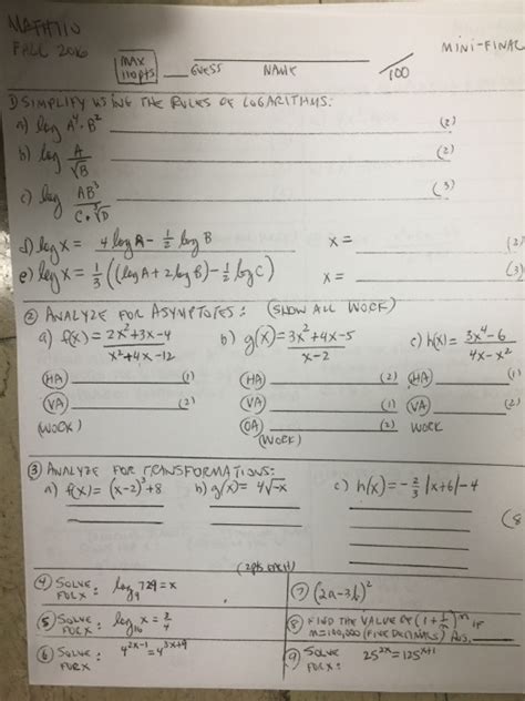 Solved Simplify In The Rules Of Logarithms A Log A Y Chegg Com