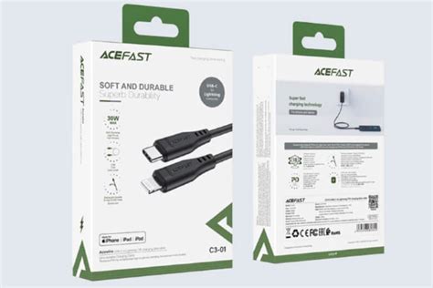 Trên tay cáp sạc Acefast Type C to Lightning 1 2m C3 01