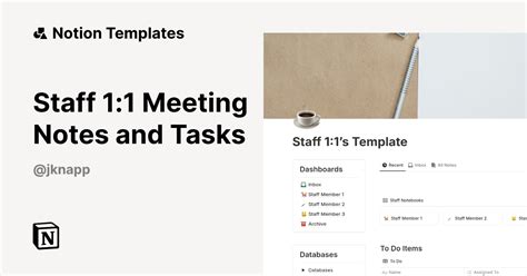 staff 1 1 meeting notes and tasks template by jknapp notion marketplace