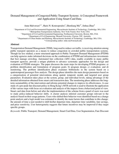 Pdf Demand Management Of Congested Public Transport Systems A