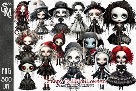 Creepy Dolls Halloween Bundle Clipart Graphic By Stevenmunoz56